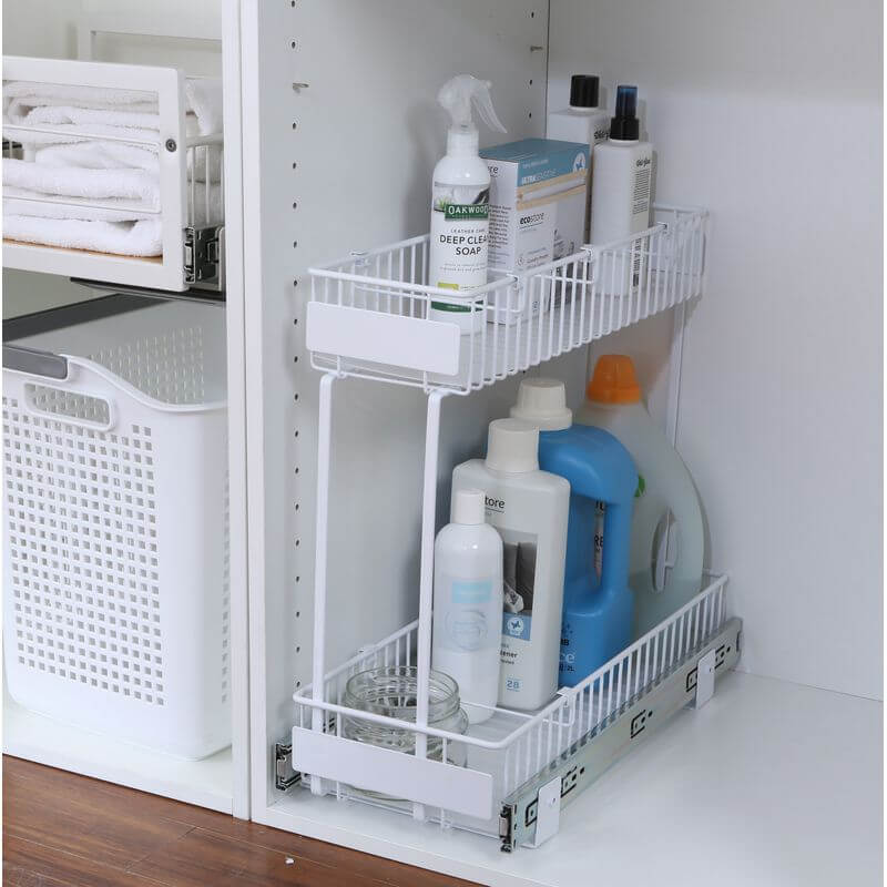 Medium 2-Tier Pull Out Drawer White | Soko & Co