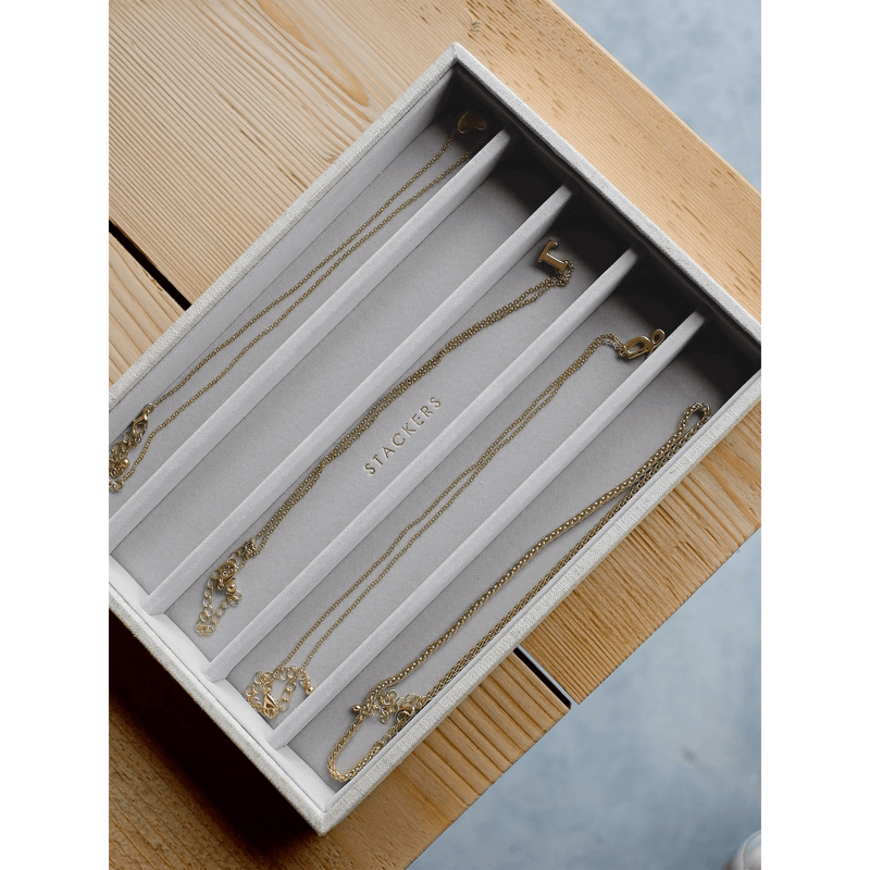 Stackers Classic 5 Section Necklace Layer Oatmeal Linen | – Soko & Co