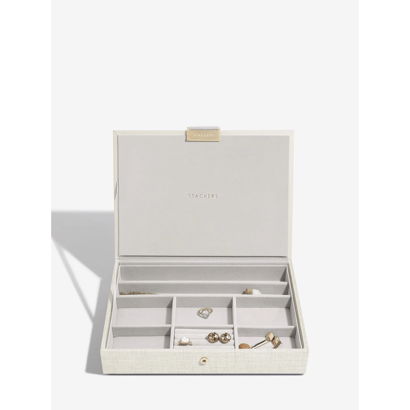 Stackers Classic Lidded Layer Oatmeal Linen | Soko & Co