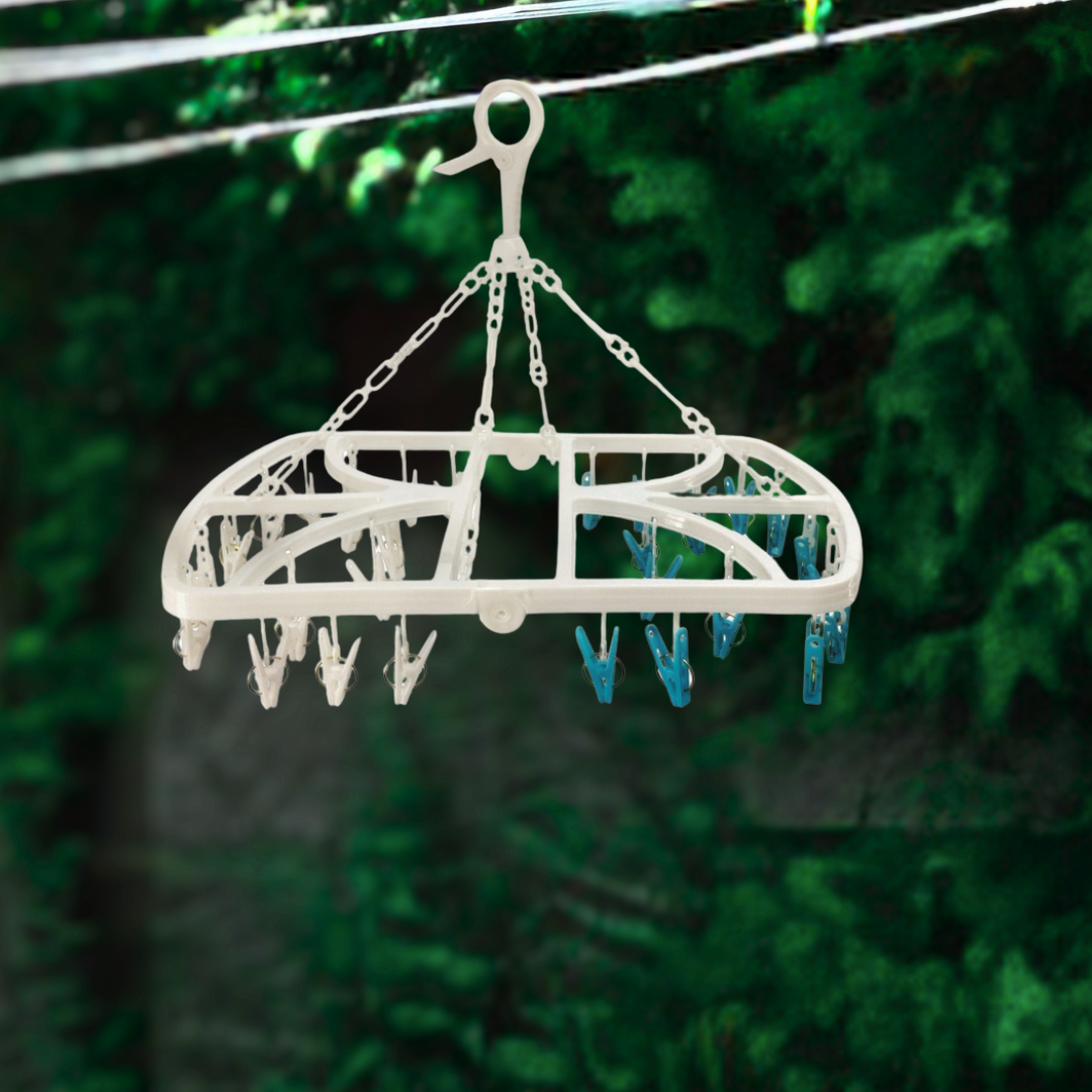 32 Peg Mini Rectangular Clothes Airer White | Soko & Co