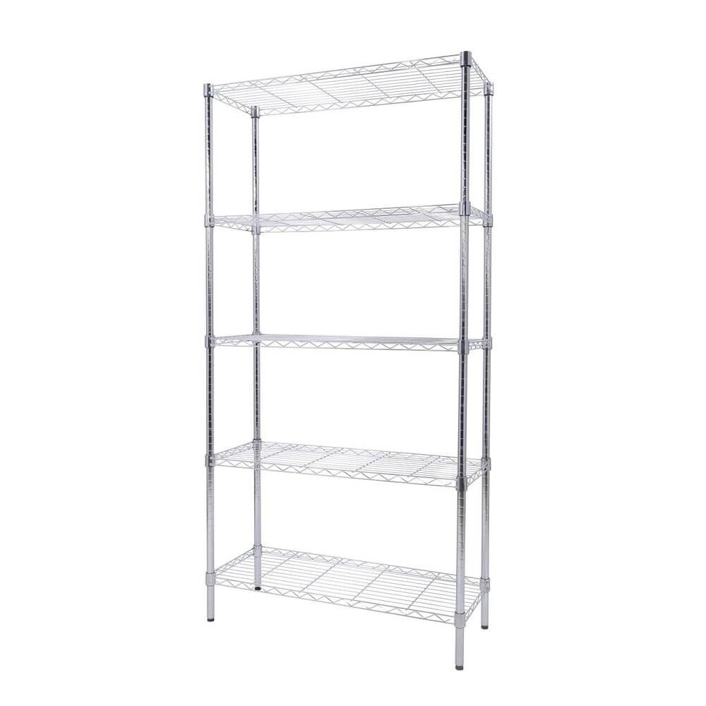 5 Tier Adjustable Heavy Duty Shelving Unit Chrome | Soko & – Soko & Co