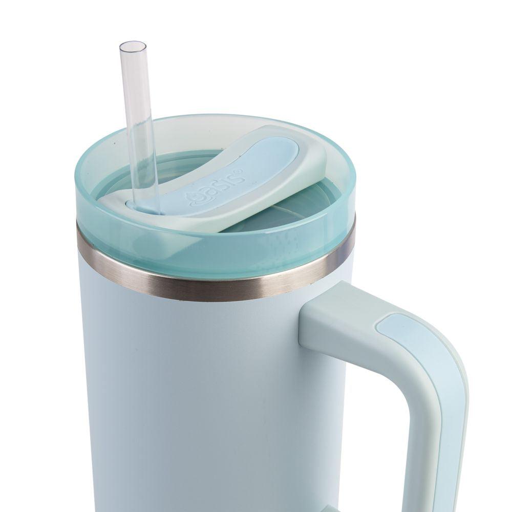 Commuter 1.2L Insulated Tumbler with Straw Sea Mist Green | – Soko & Co