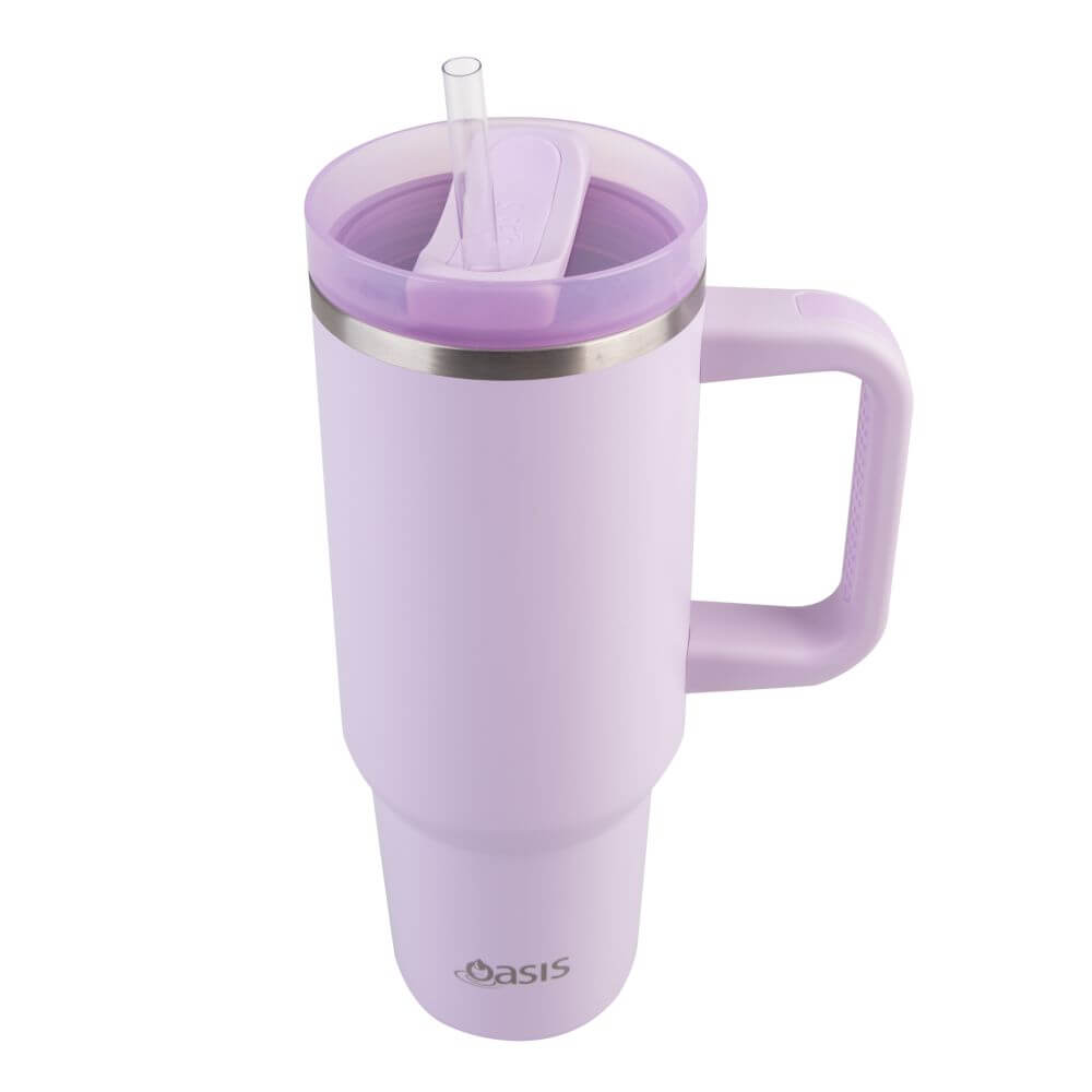 Commuter 1.2L Insulated Tumbler with Straw White Orchid | – Soko & Co