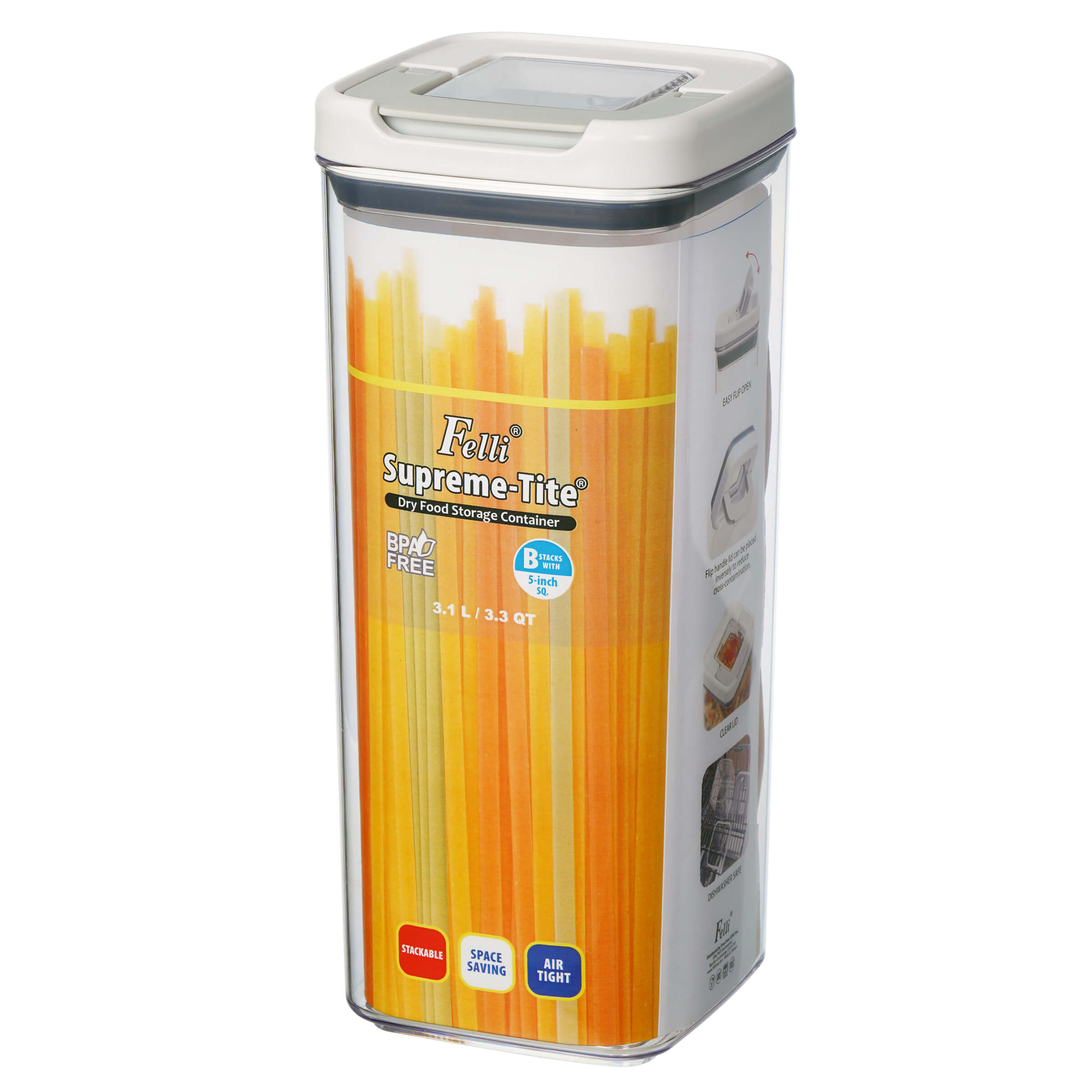 Felli Supreme Tite Square 3.1L Pantry Container | Soko & Co
