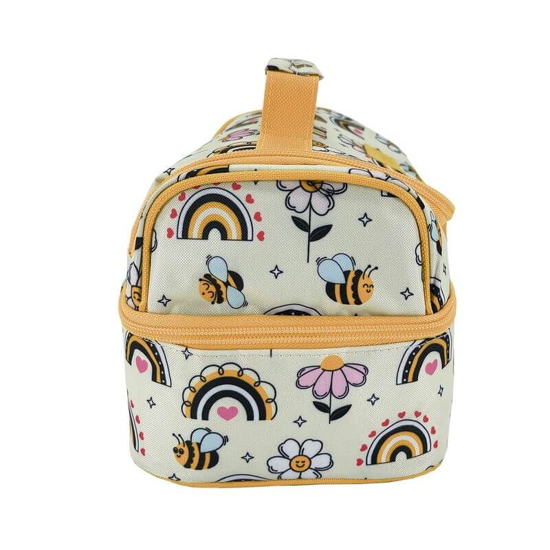 Insulated 2 Compartment Kids Lunch Bag Busy Bees | Soko & Co