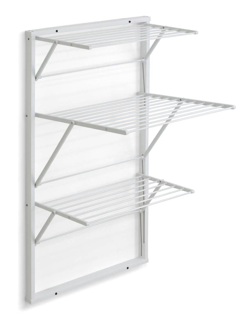 Karim 3 Tier Wall Mounted Clothes Airer White | Soko & Co