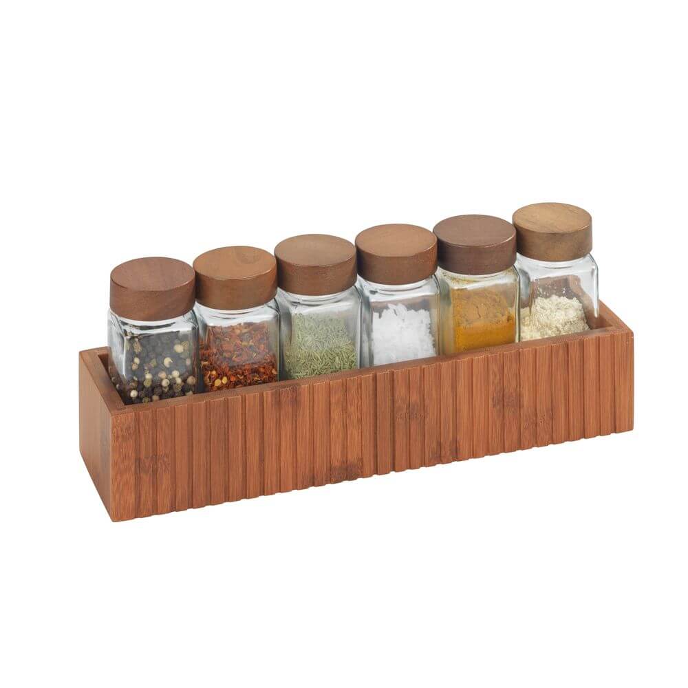 Mera Wall Mounted Spice Rack Bamboo | Soko & Co