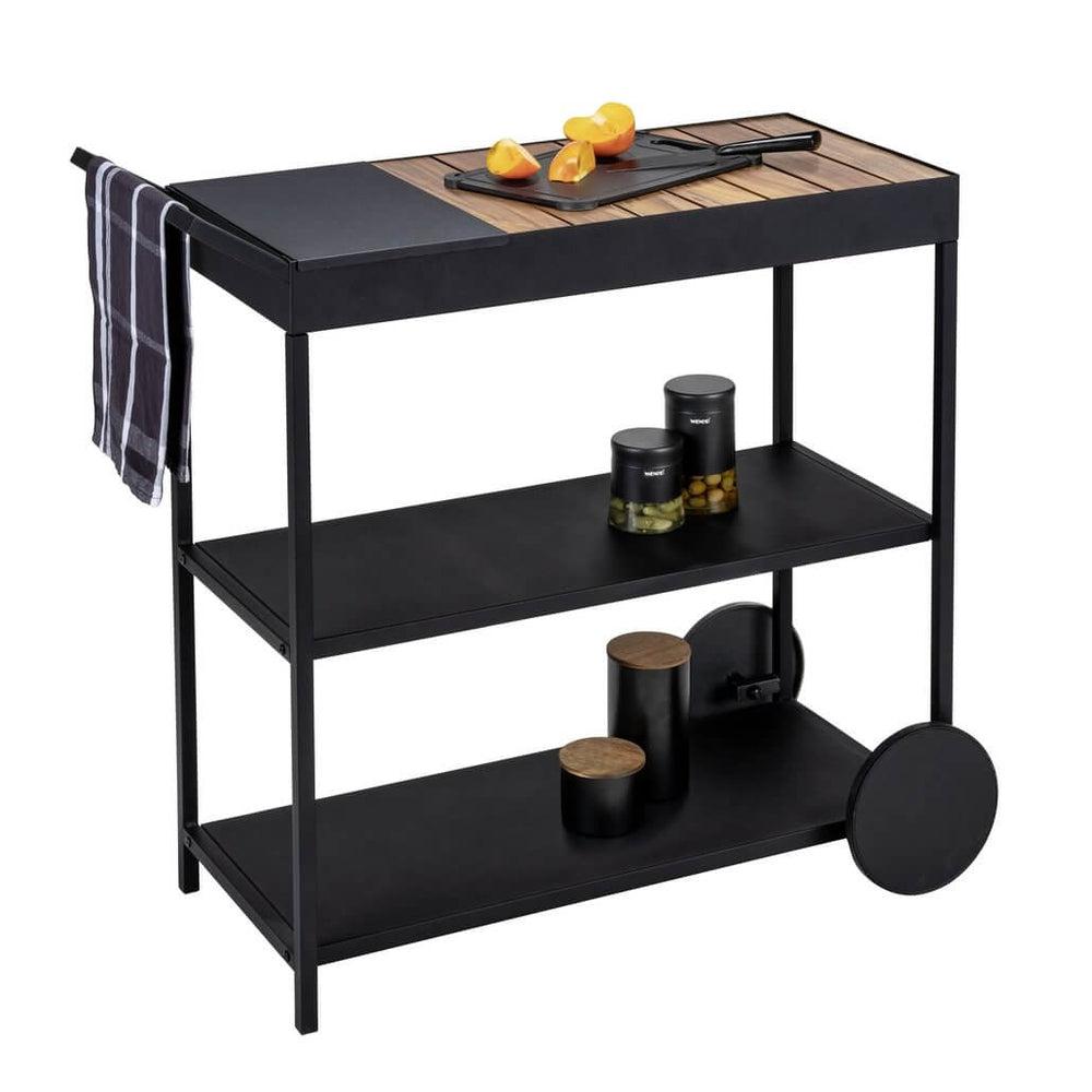 Miro 3 Tier Kitchen Trolley Matte Black | Soko & Co