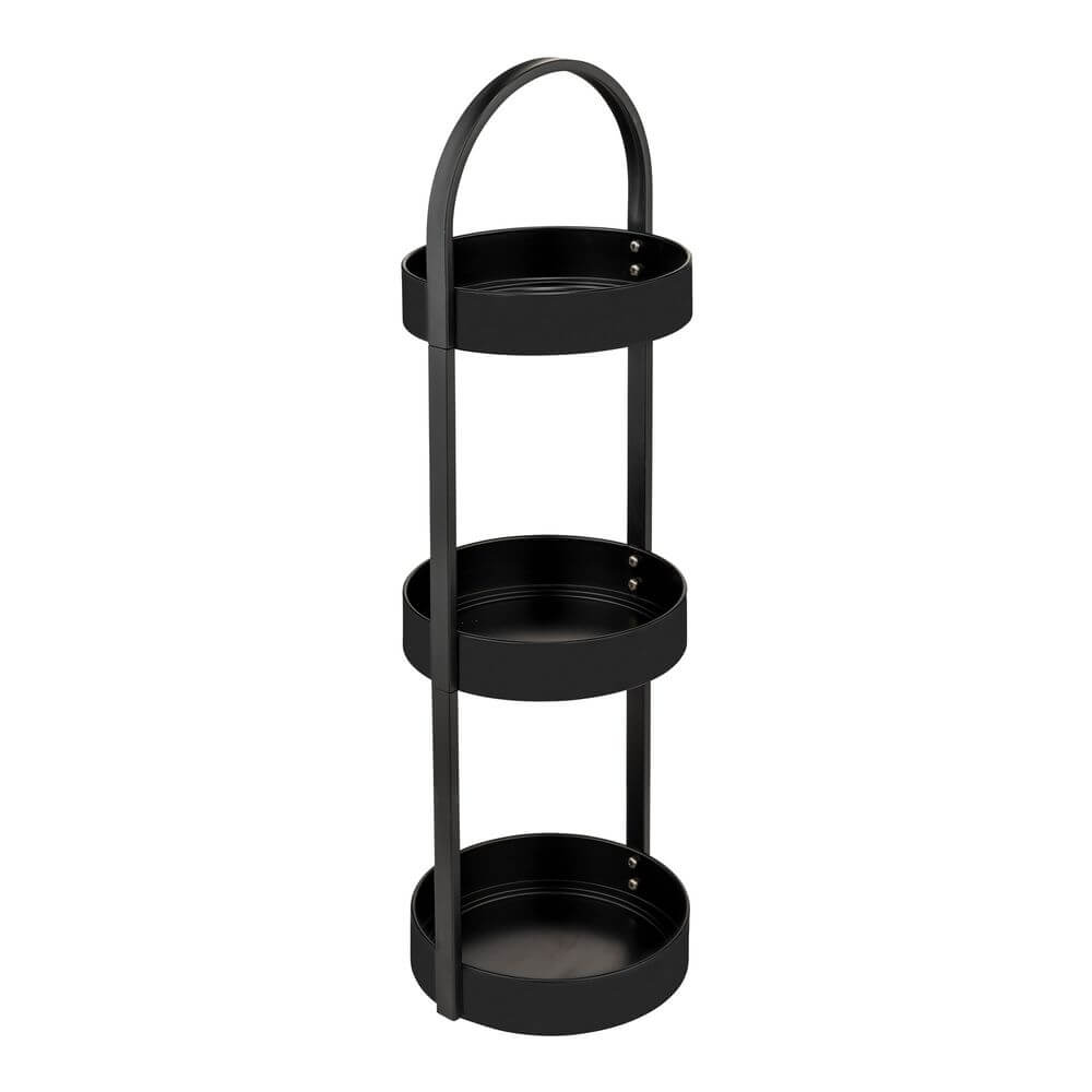 Regal 3-Tier Round Shelving Unit Black | Soko & Co
