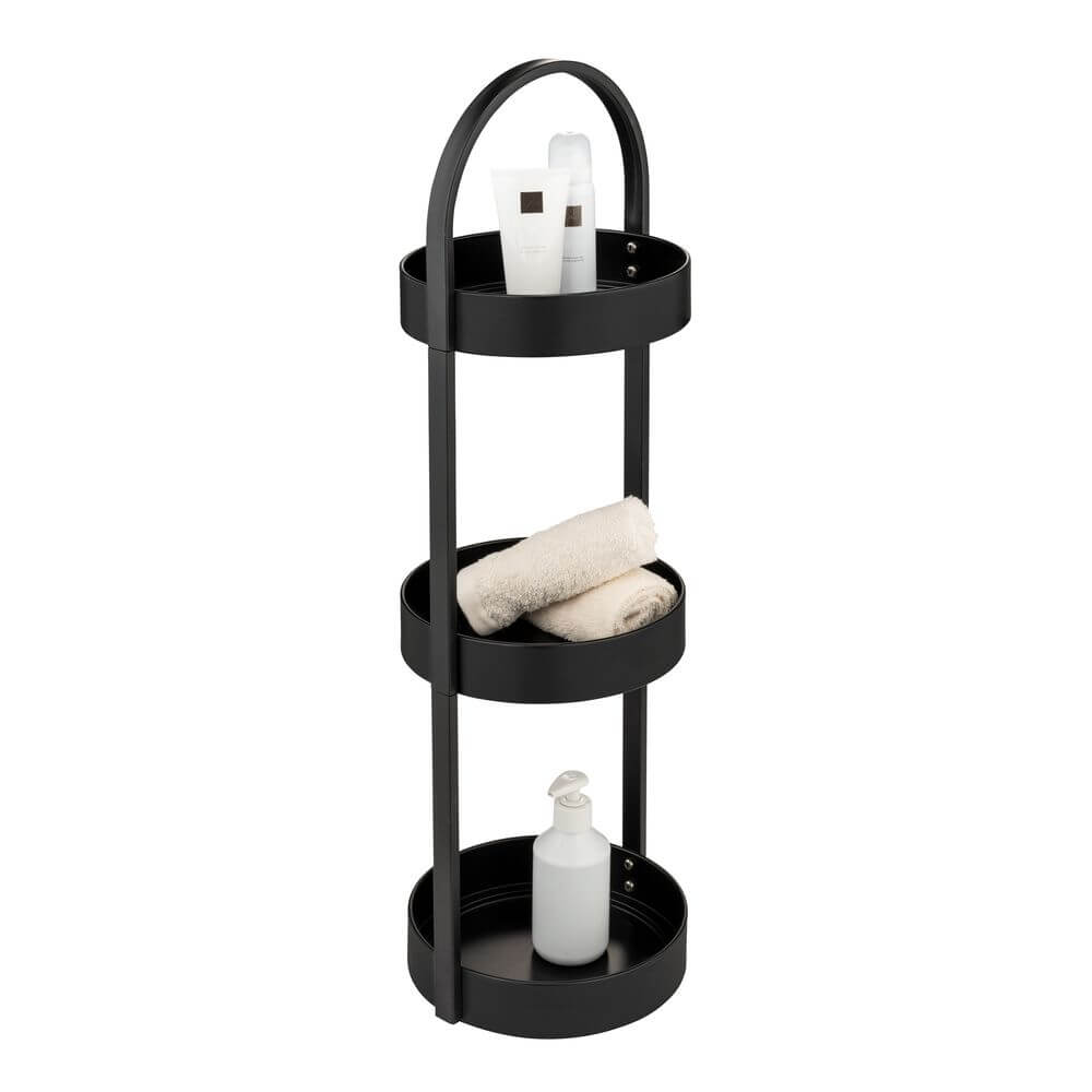 Regal 3-Tier Round Shelving Unit Black | Soko & Co