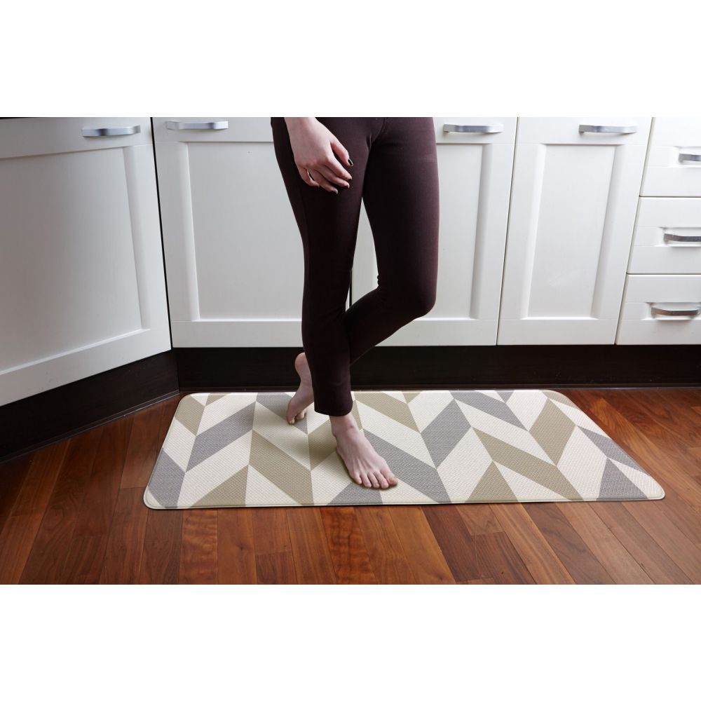 Soft Padded Kitchen Floor Mat Herringbone Gainsboro | Soko & – Soko & Co