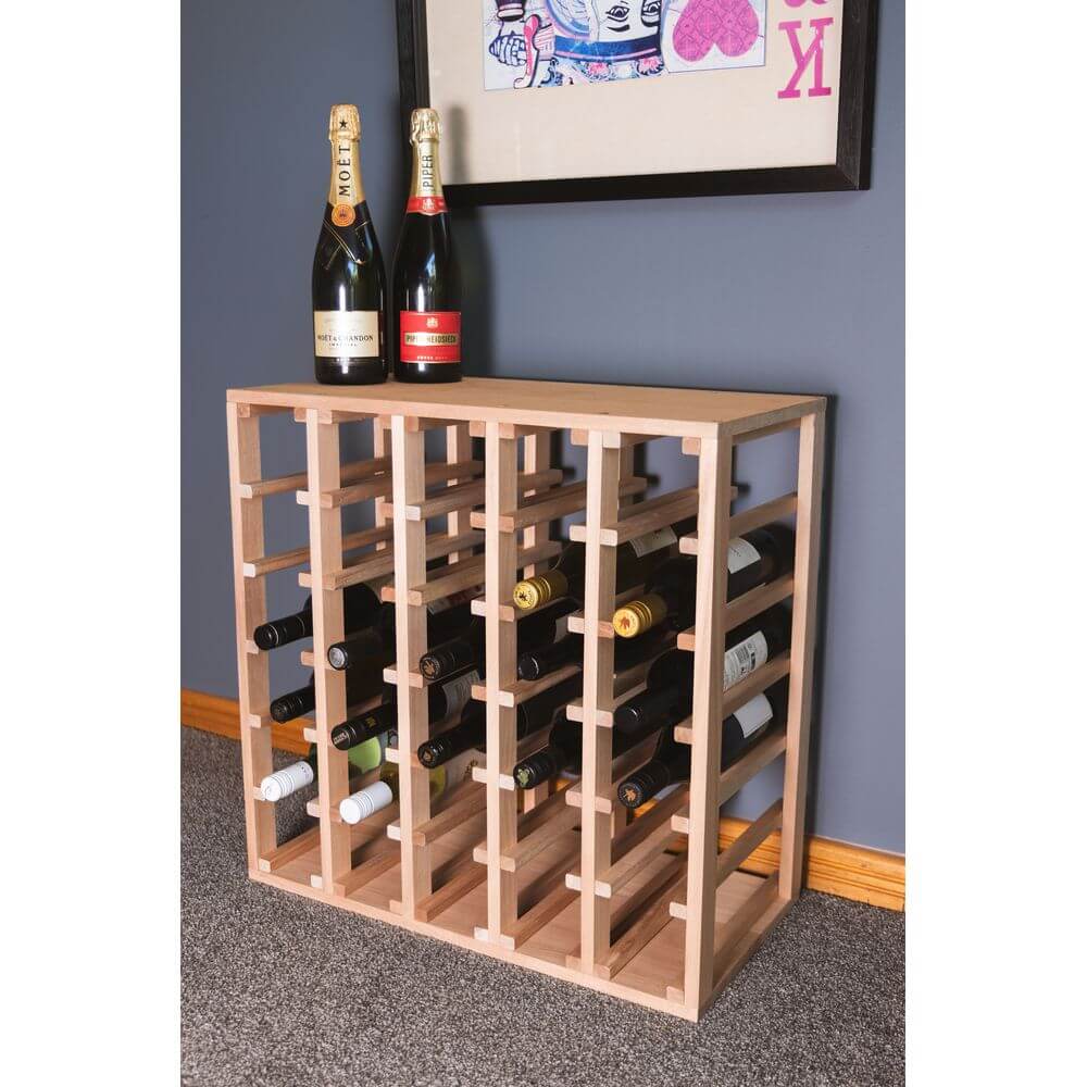 Sorrento Rustic 30 Bottle Timber Wine Rack | Soko & Co