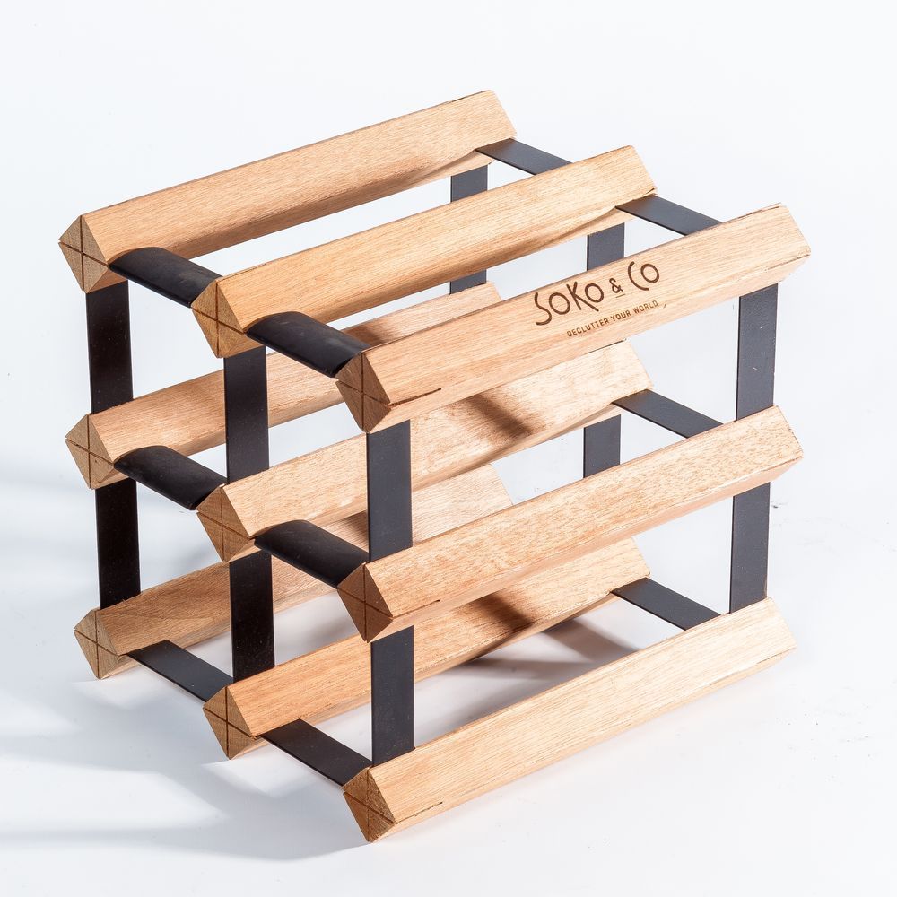 Vino Stack 4 Pocket Mahogany Wine Rack | Soko & Co