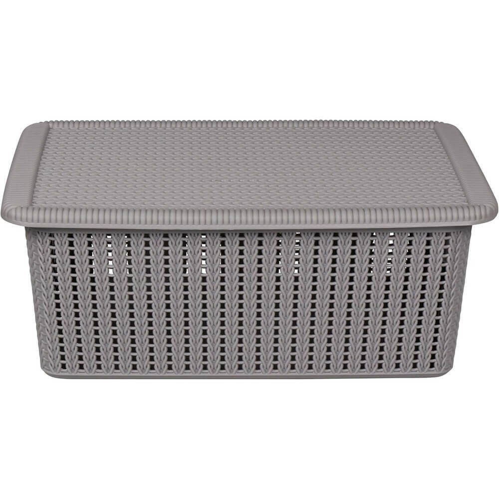 12L Knitted Storage Box Grey | Soko & Co