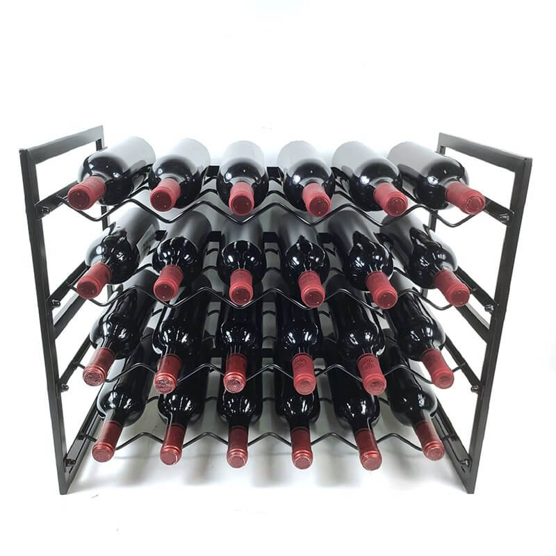 24 Bottle Wide Stackable Wine Rack Matte Black | Soko & Co