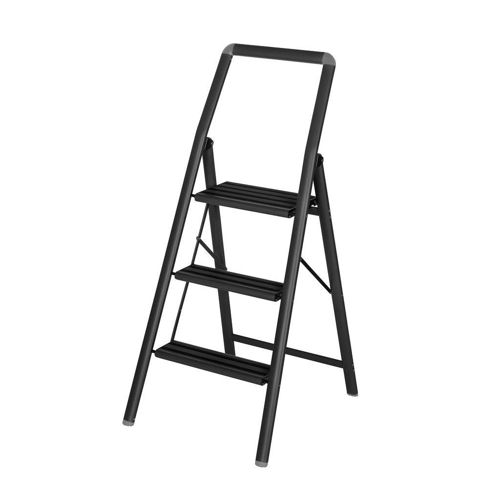 Alu Design 3 Step Compact Step Ladder Black | Soko & Co