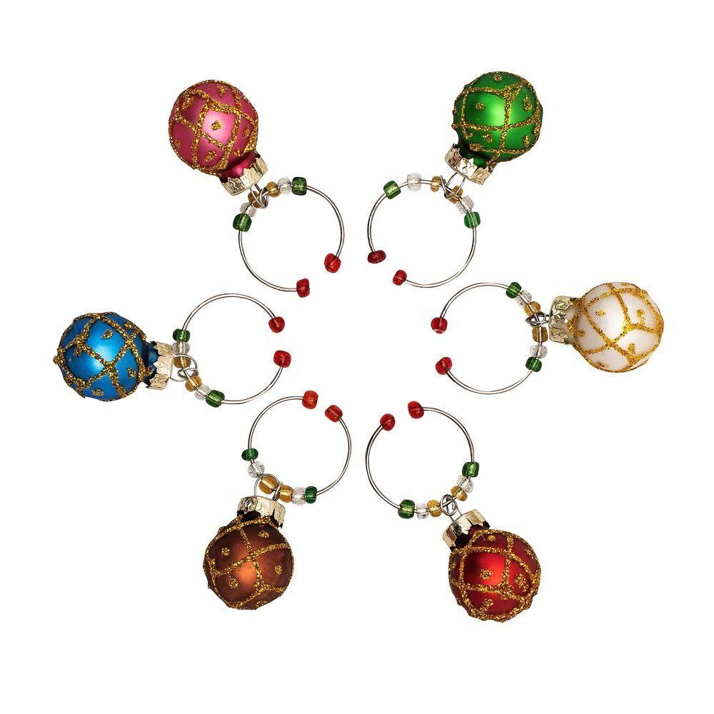 Christmas Baubles Wine Charms 6 Pack | Soko & Co