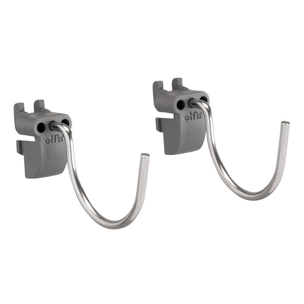 Elfa Small Round Metal Storing Board Hooks 2 Pack Grey | – Soko & Co