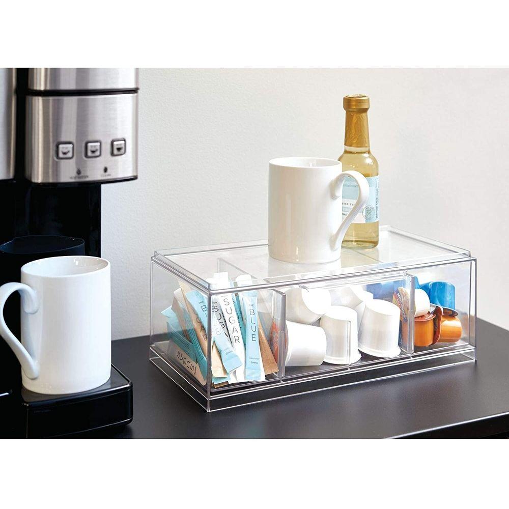 iDesign Crisp 4 Compartment Tea Box Drawer | Soko & Co