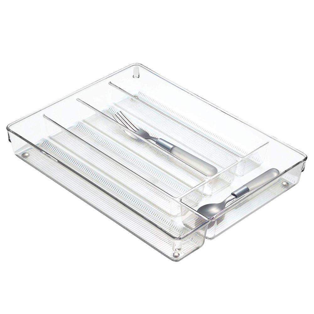 iDesign Linus Acrylic 5 Compartment Cutlery Tray | Soko & Co