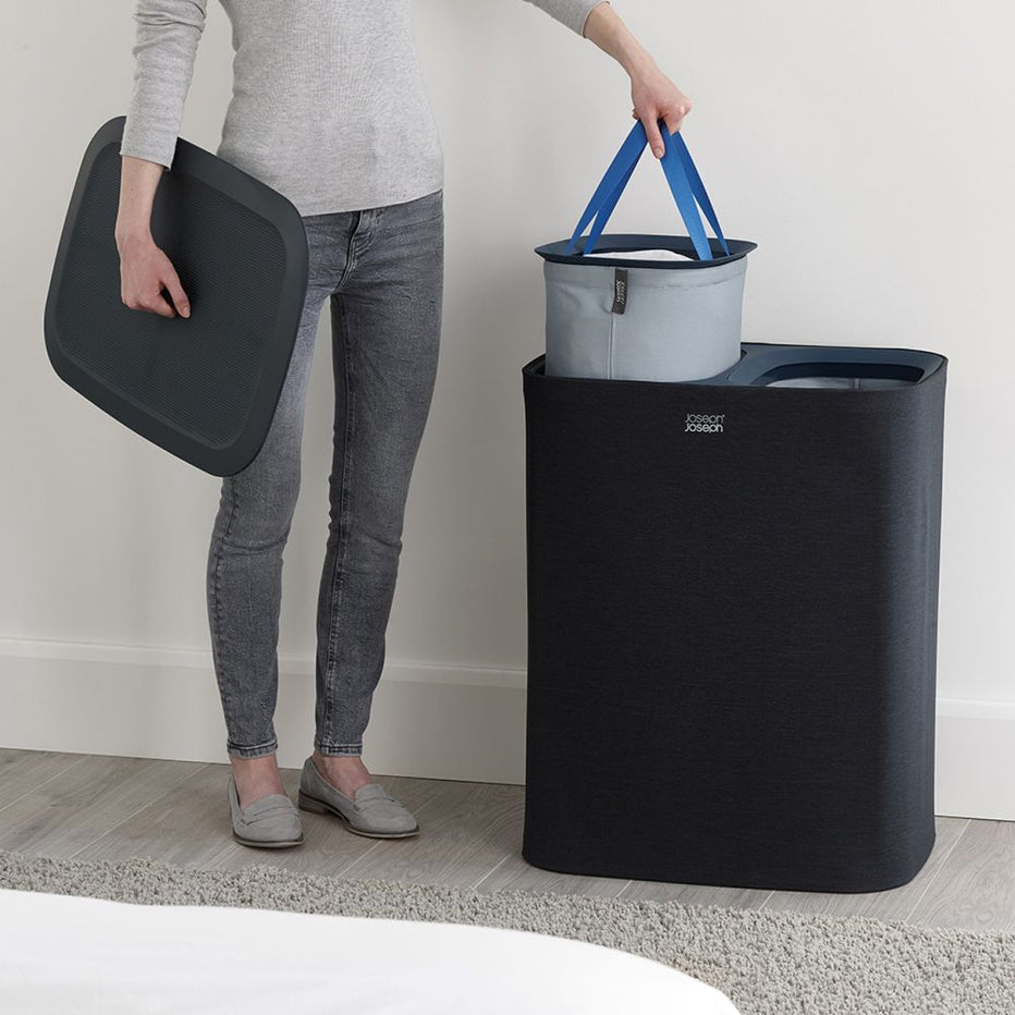 Joseph Joseph Tota 90L Twin Laundry Hamper Carbon Black | – Soko & Co