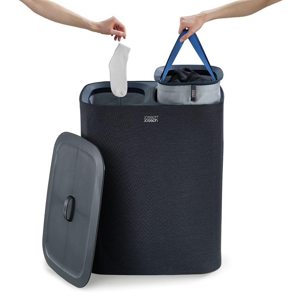 Joseph Joseph Tota 90L Twin Laundry Hamper Carbon Black | – Soko & Co