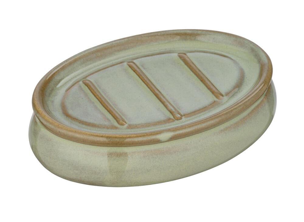 Sirmione Ceramic Soap Dish Reactive Green | Soko & Co