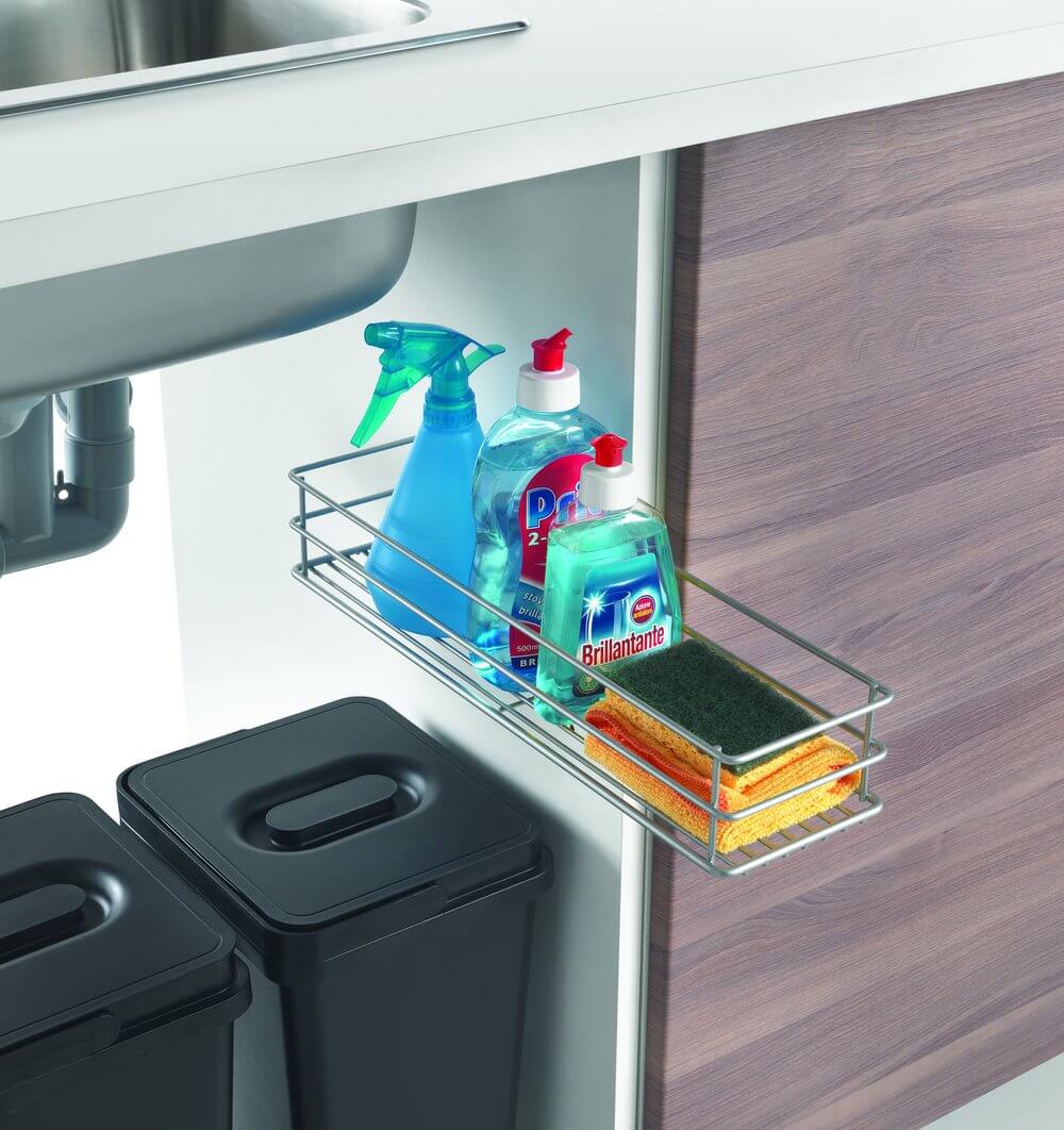 Slim Pull-Out Pantry Basket Silver | Soko & Co