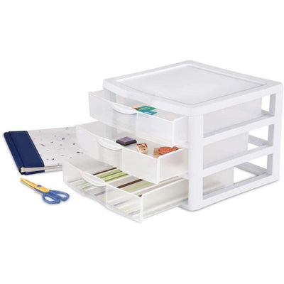 Sterilite 3 Drawer Wide Drawer Unit White | Soko & Co